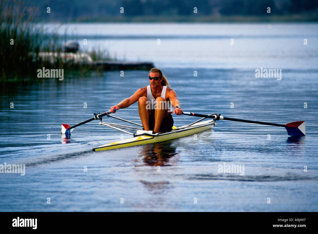 One Man Crew Rowing Boat