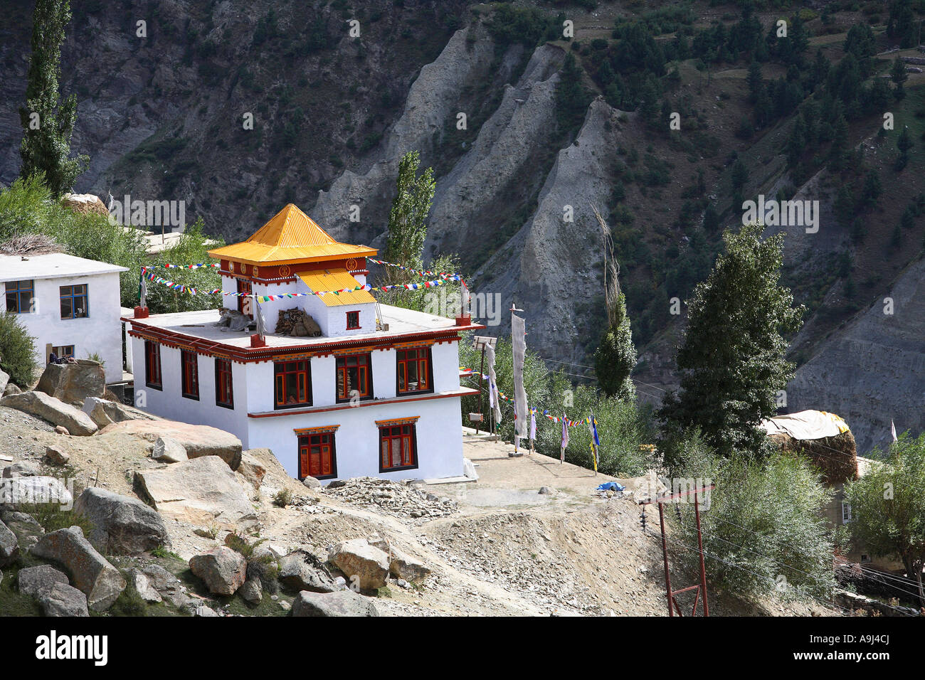 Monastery on the way of tandy village, Himachal pradesh, India Stock ...