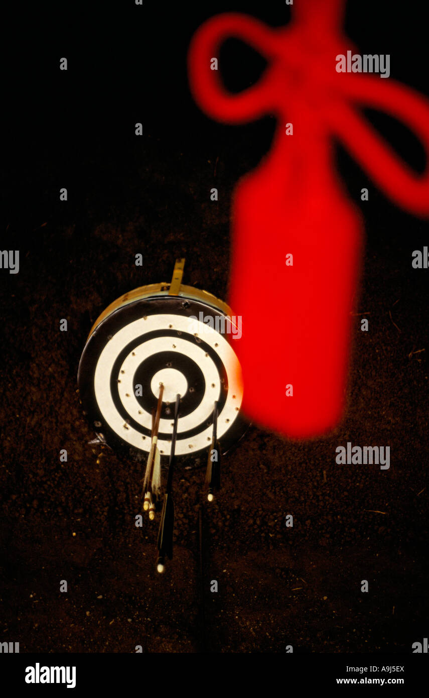 A target full of arrows Kyoto dojo Stock Photo - Alamy