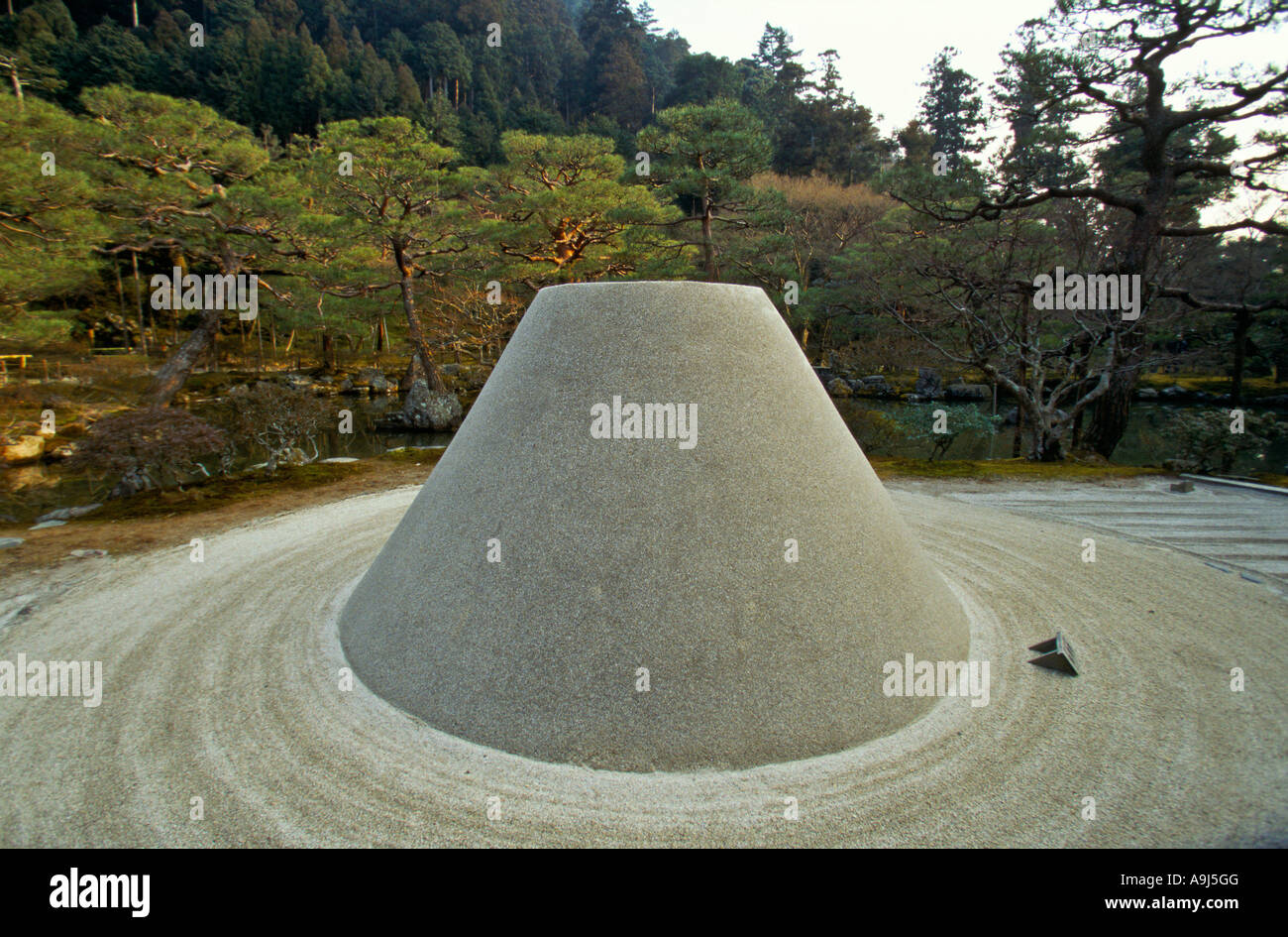 Detail of a sand garden at the Ginkakuji Temple Kyoto Japan Stock Photo ...