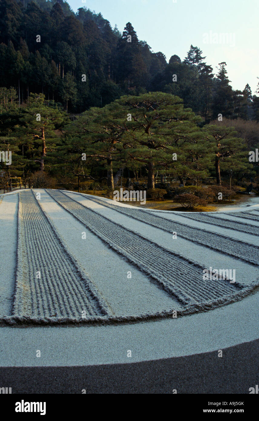 Detail of a sand garden at the Ginkakuji Temple Kyoto Japan Stock Photo ...