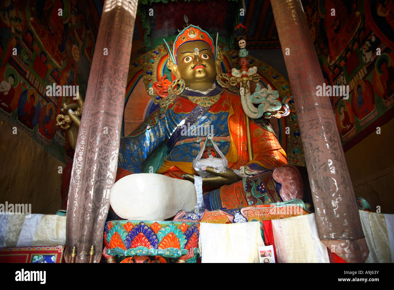 Statue of Lord Budha called Padmasambhava at hemis monastery at Ladakh ...
