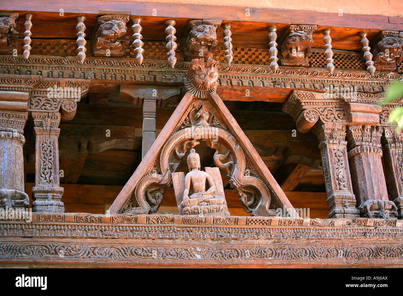 Woodem pillars hi-res stock photography and images - Alamy