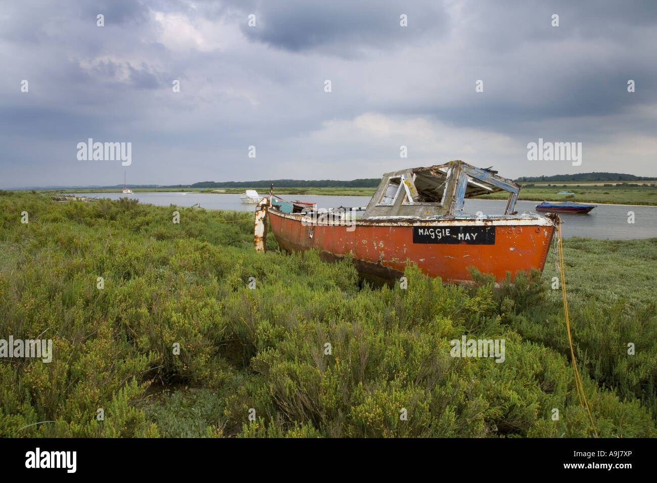 Rotting Boat Stiffkey Marshes Norfolk UK 2 Stock Photo - Alamy