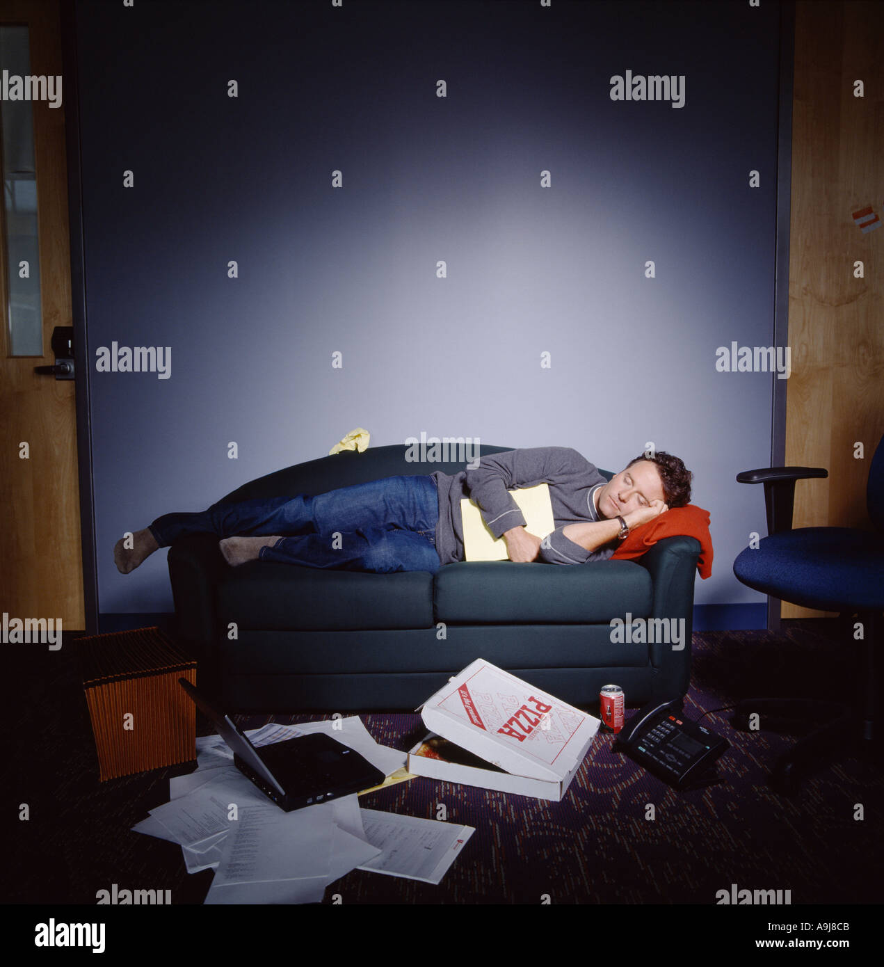 office worker asleep after pulling an all nighter Stock Photo - Alamy