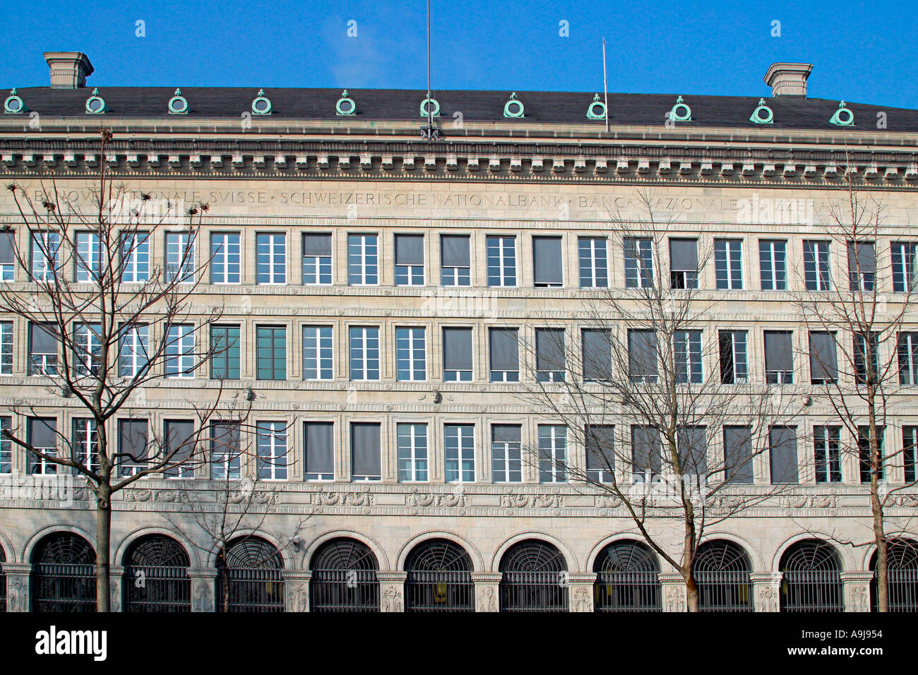 Switzerland Zurich National bank building Stock Photo - Alamy