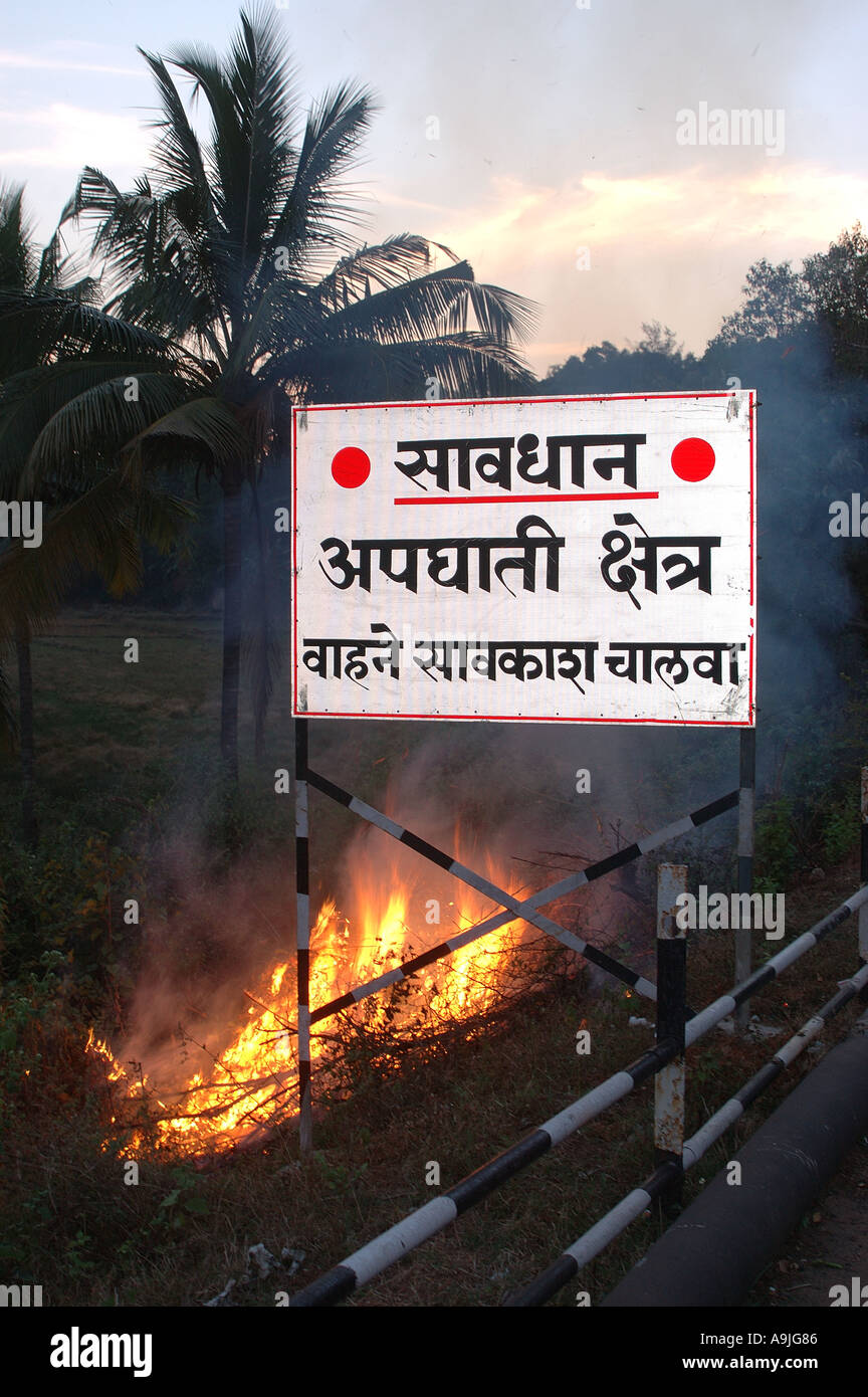 Accident Prone Zone Mochemad Sindhudurga Maharashtra India Stock Photo ...