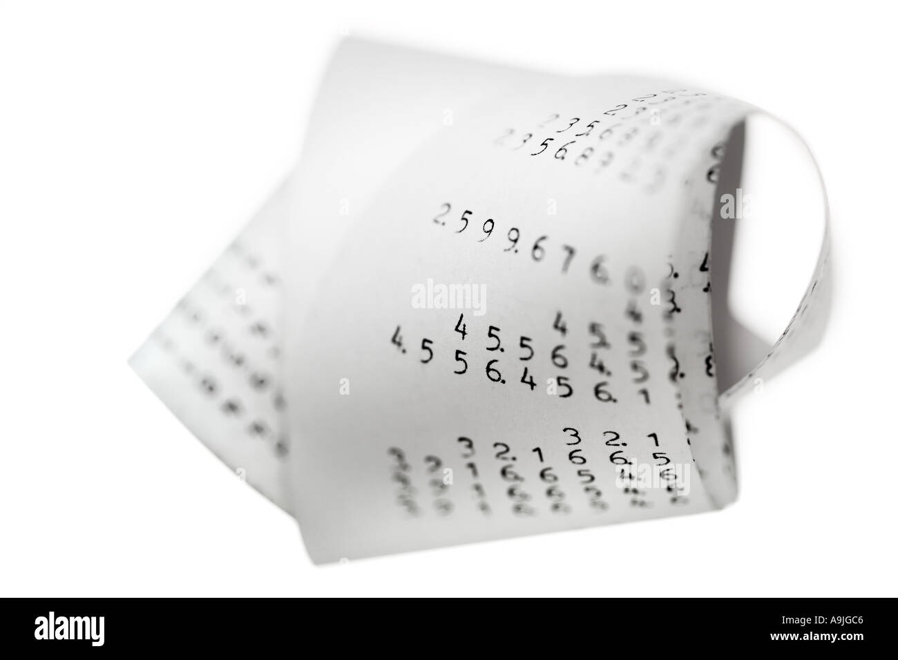 paper band from a calculator Stock Photo - Alamy