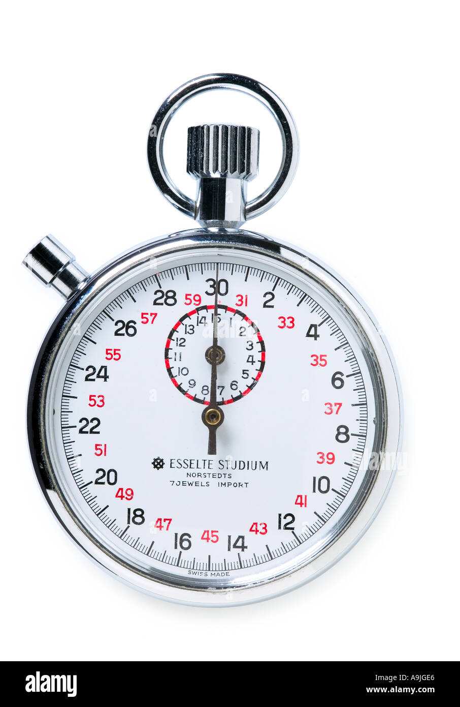 vintage analogue stopwatch in start position Stock Photo - Alamy