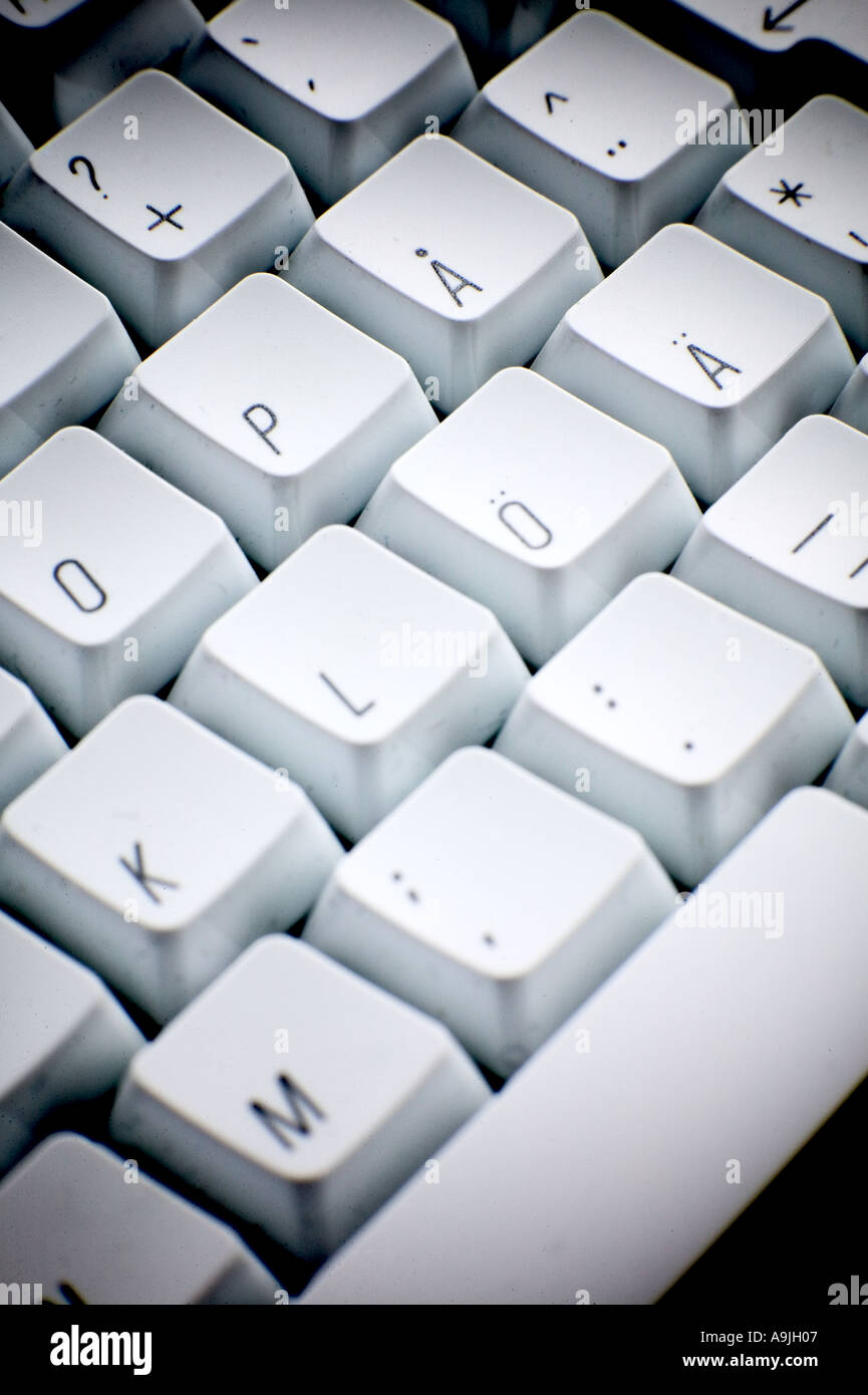 computer keyboard with swedish letters Stock Photo - Alamy