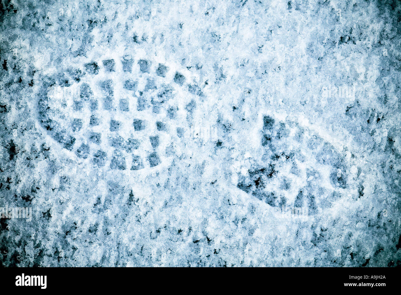 a shoe trace in snow Stock Photo - Alamy