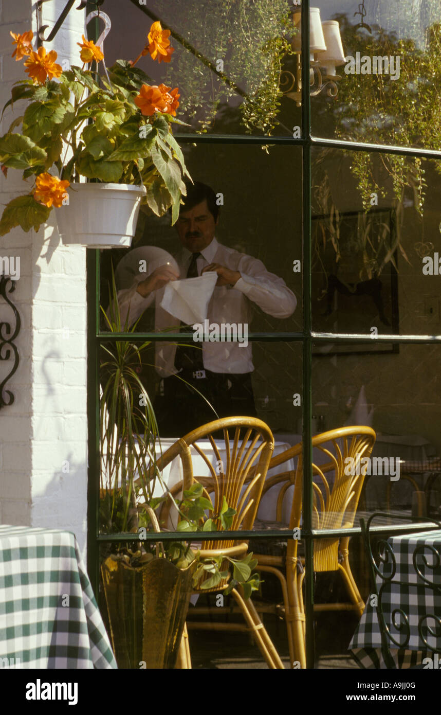 Canada Canadian North America restaurant window chairs waiter Stock ...