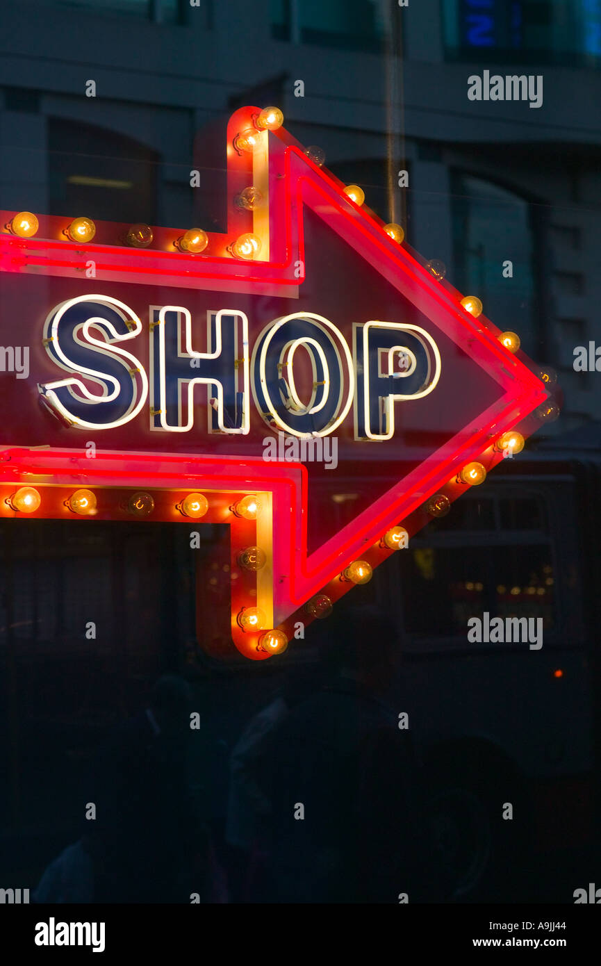 neon sign on a street Stock Photo - Alamy