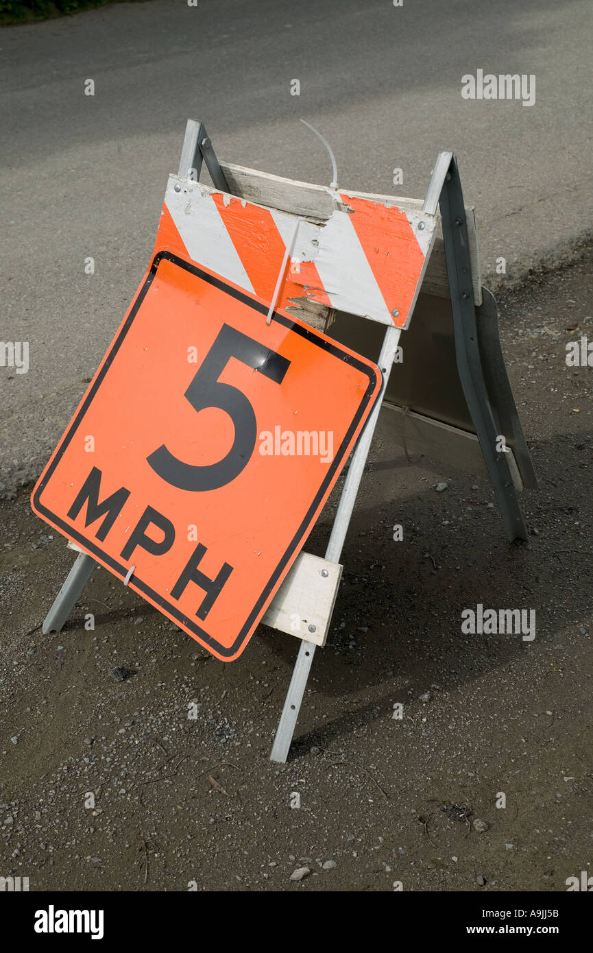 reduce speed sign Stock Photo - Alamy