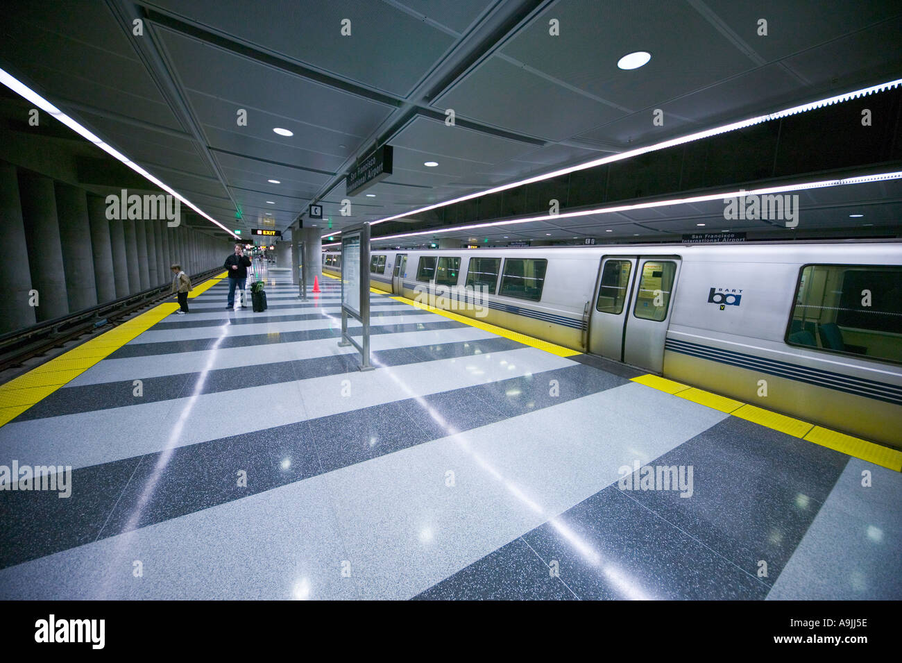 BART train in San Francisco airport Stock Photo - Alamy