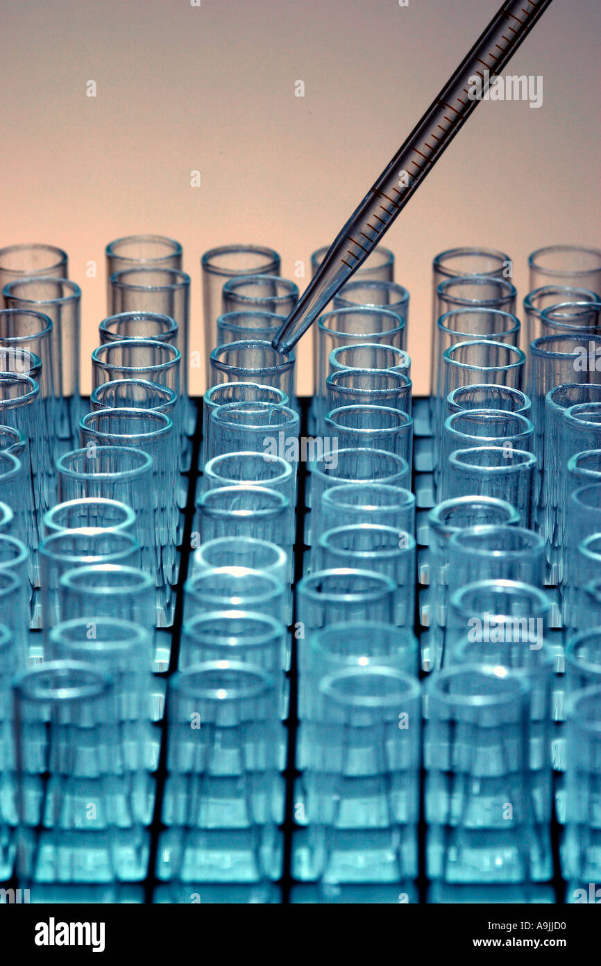 lab pipes in rows Stock Photo - Alamy