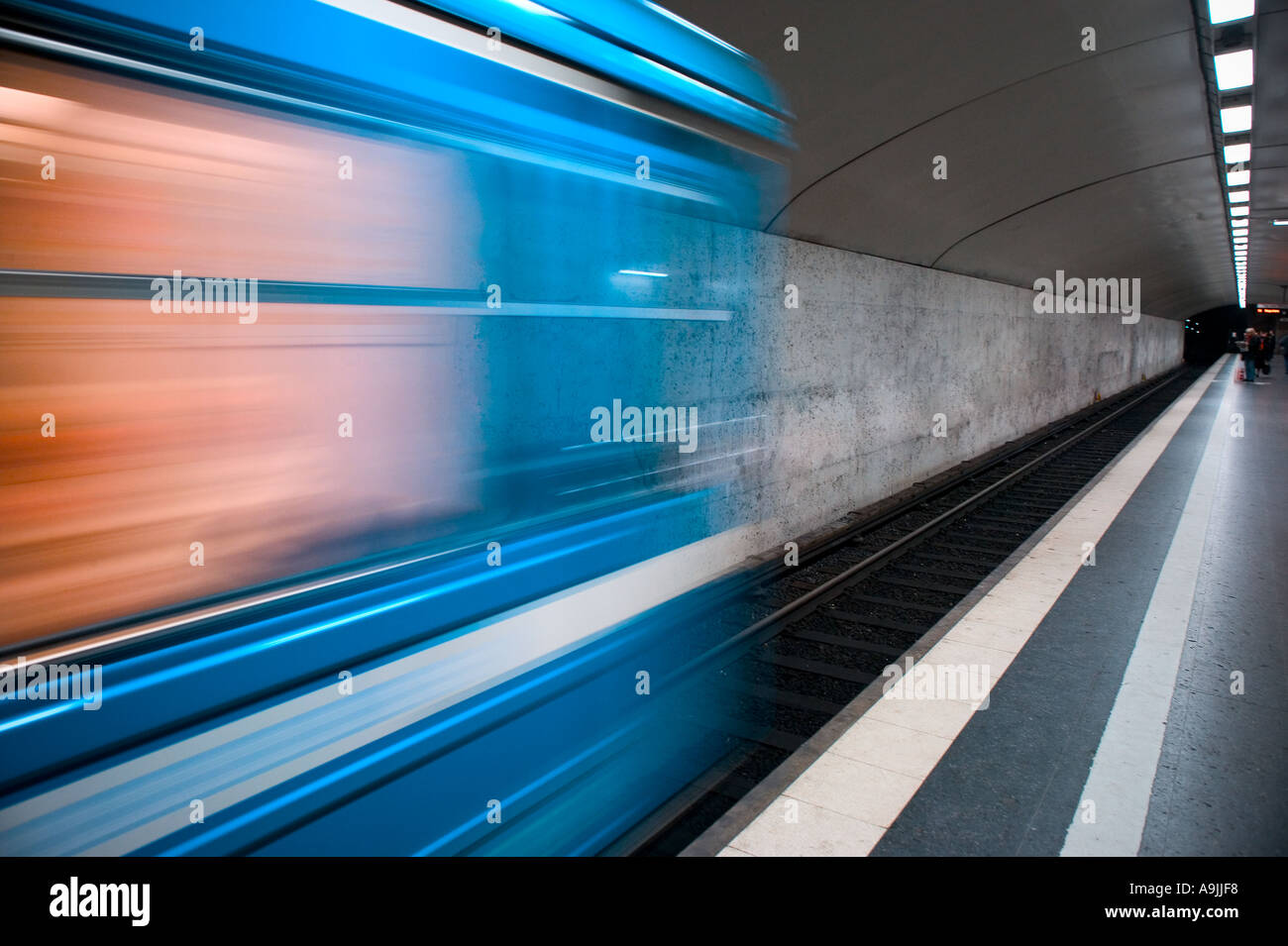 subway train in movement Stock Photo - Alamy