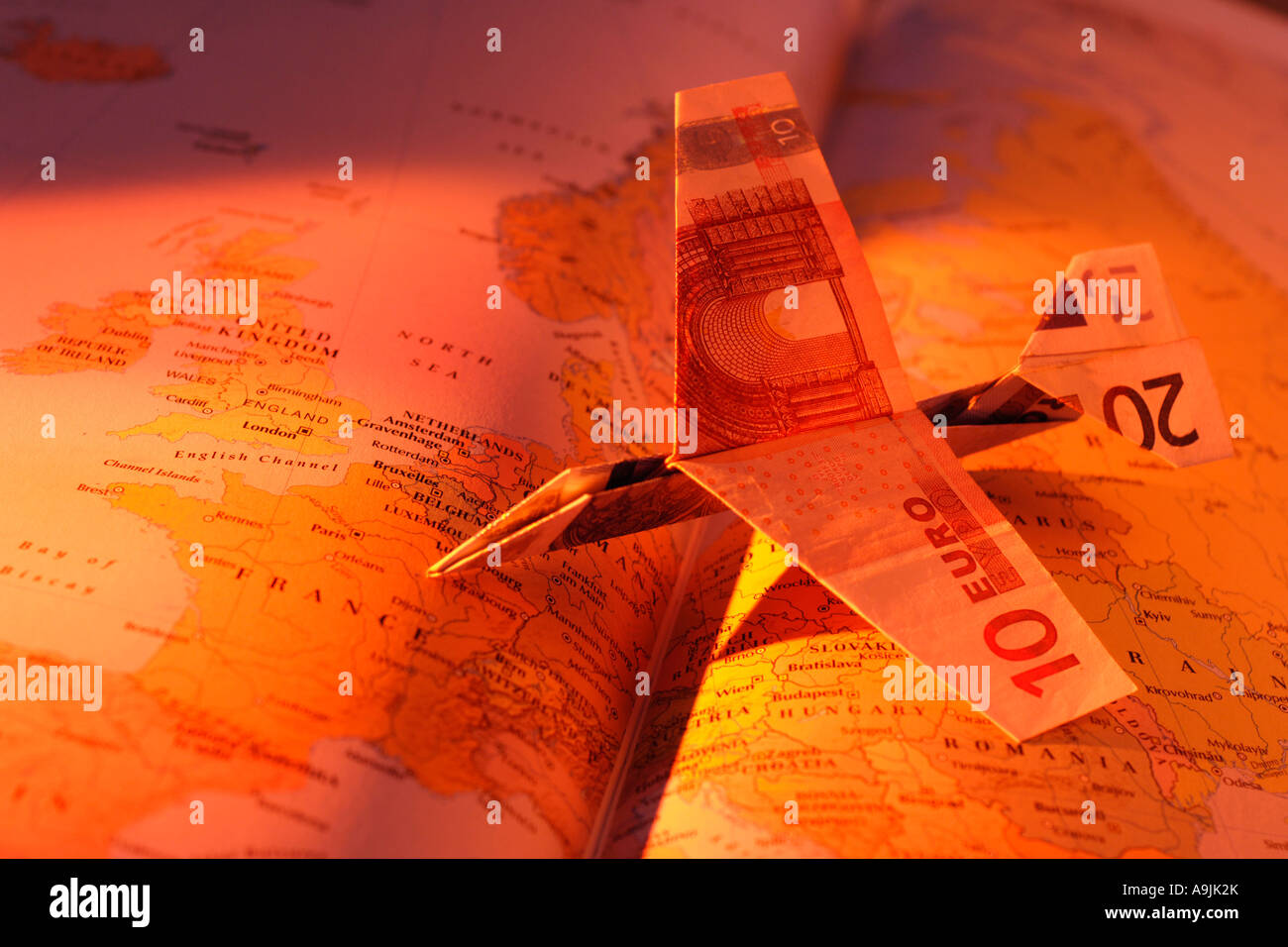 Euro paper aeroplane hi-res stock photography and images - Alamy