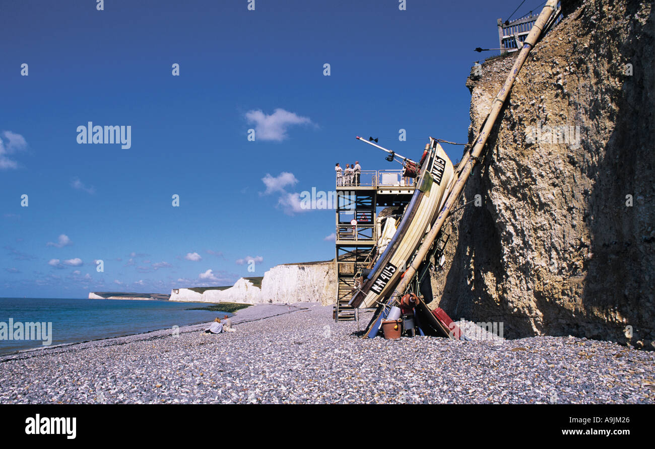Fishing boat can be hauled up the 30 foot cliff This is the lowest part ...