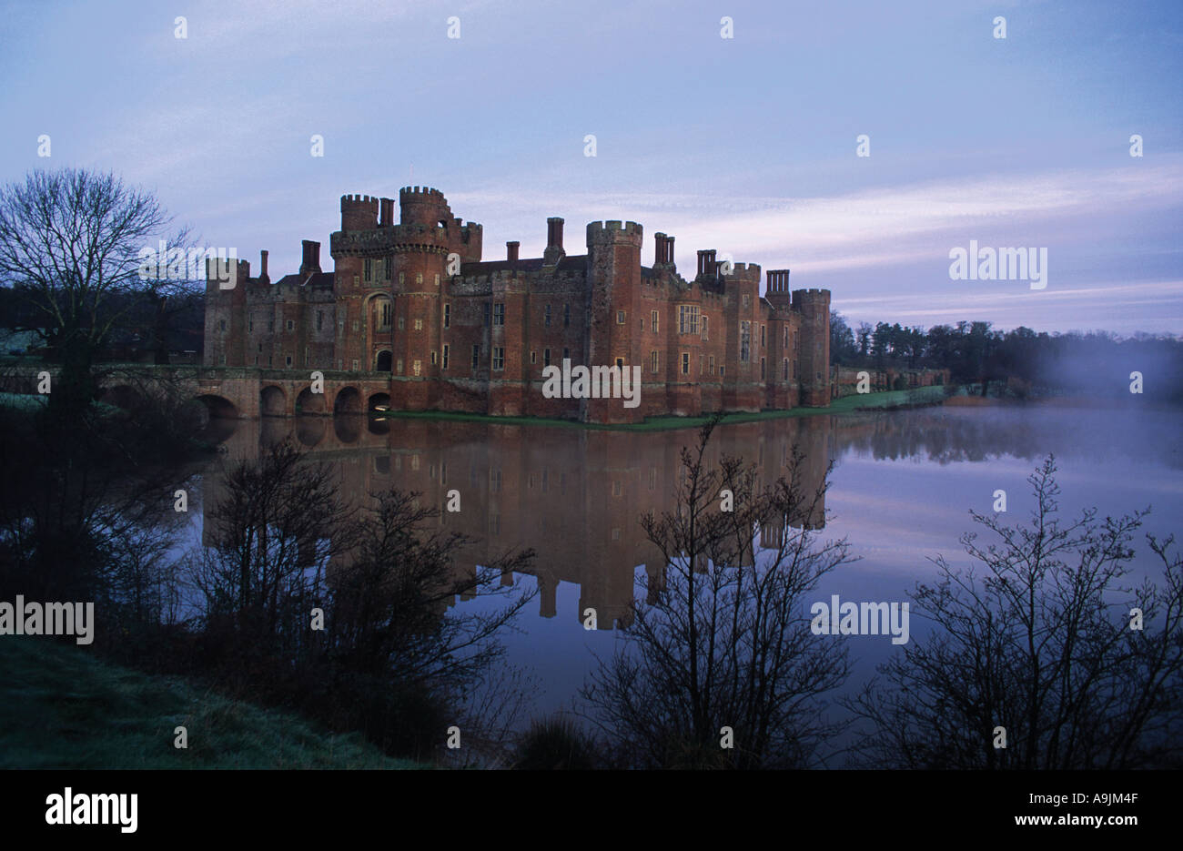 Brick built mid 15th century fortified Manor House with large moat near ...