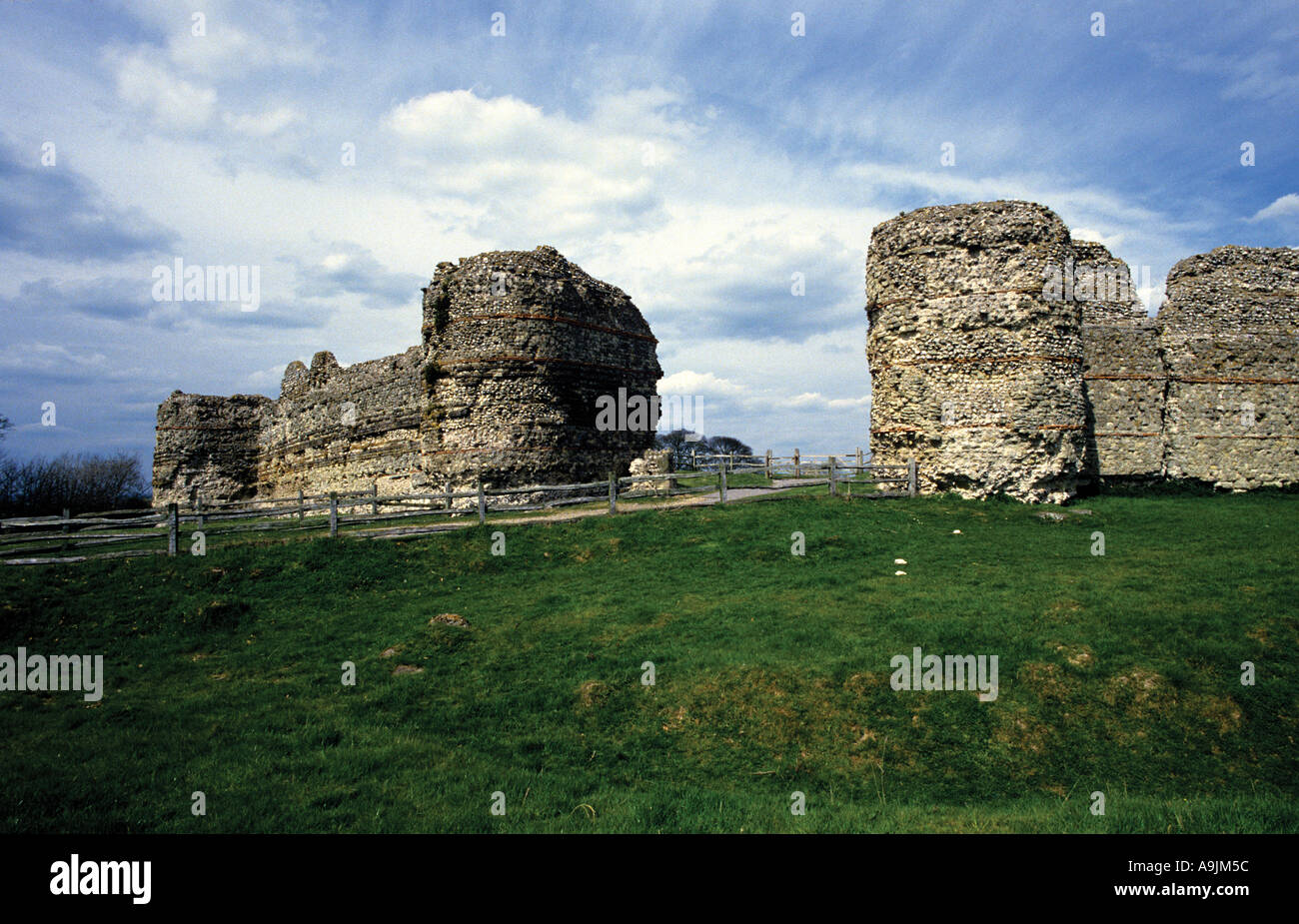 Remains of the Norman Castle which was buit with in the Roman fort of ...