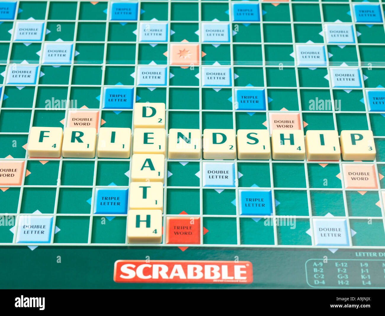 Board game scrabble friendship death word hi-res stock photography and ...