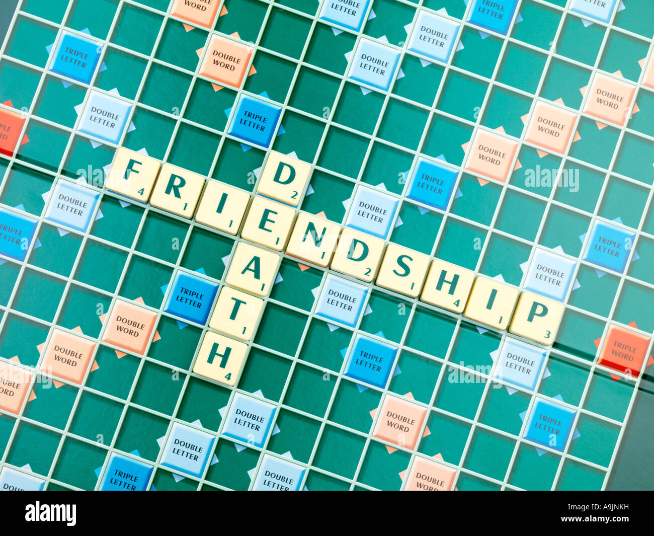 Board game scrabble friendship death word hi-res stock photography and ...