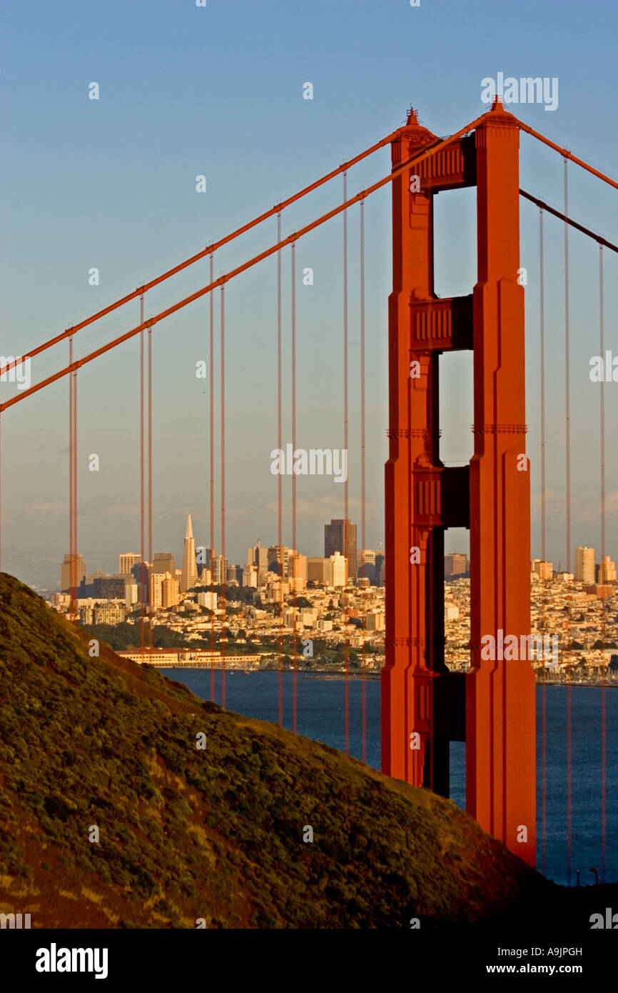 Tower of GG Bridge at San Francisco Stock Photo - Alamy