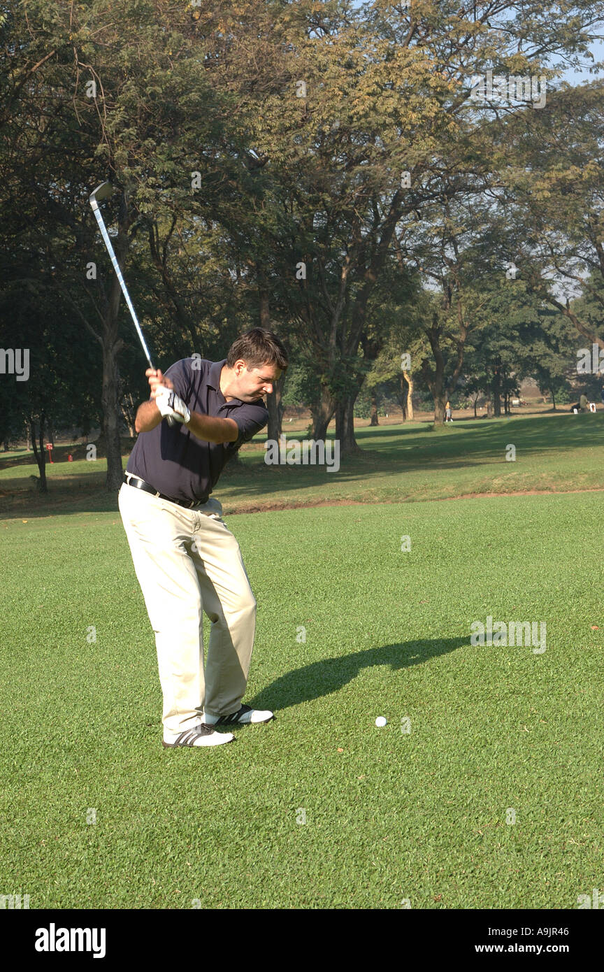 ANG99214 One Man playing Golf Chembur Mumbai India Model Release No 524 ...