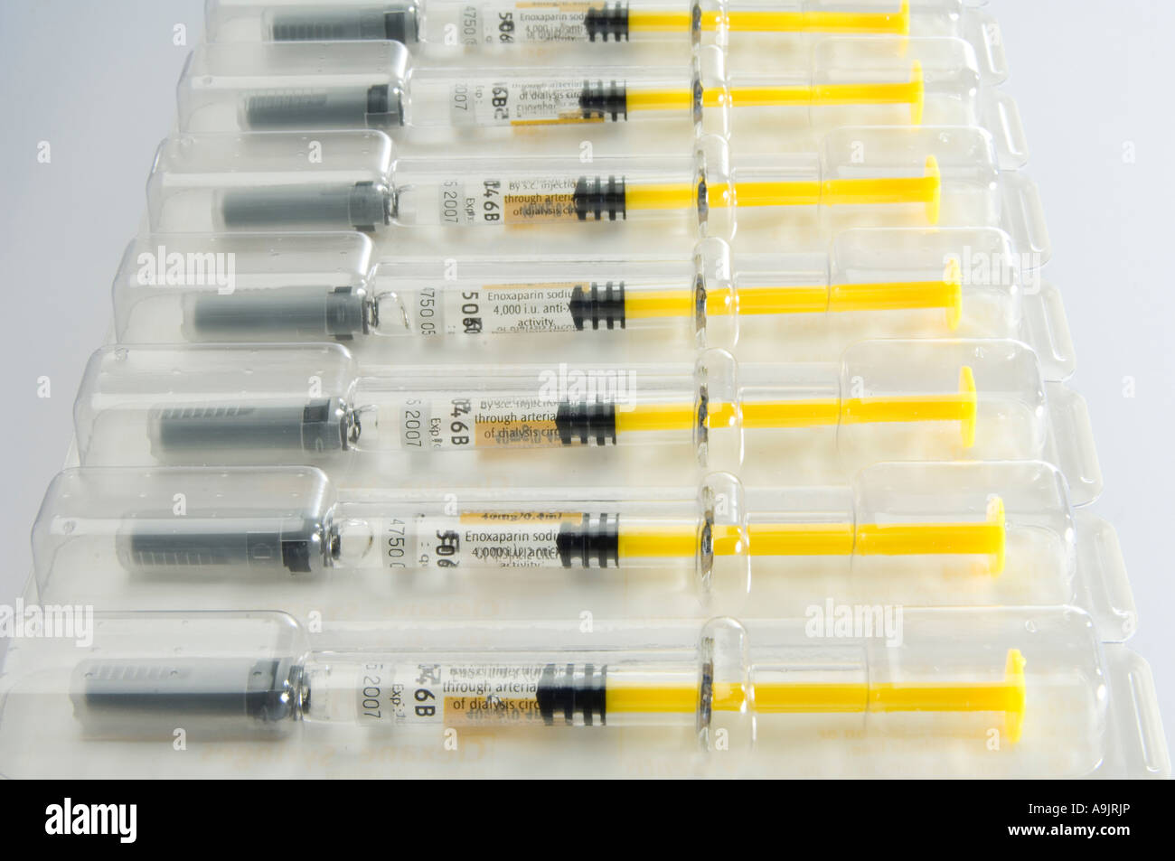 Pre-filled and packed medical syringes Stock Photo - Alamy