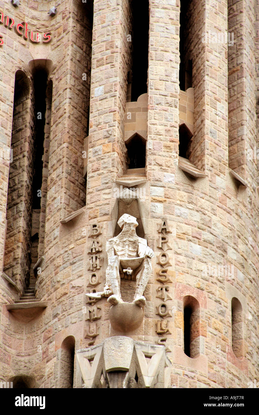Barcelona Sagrada familia Apostle Bartholomeus sculpture Catalonia ...