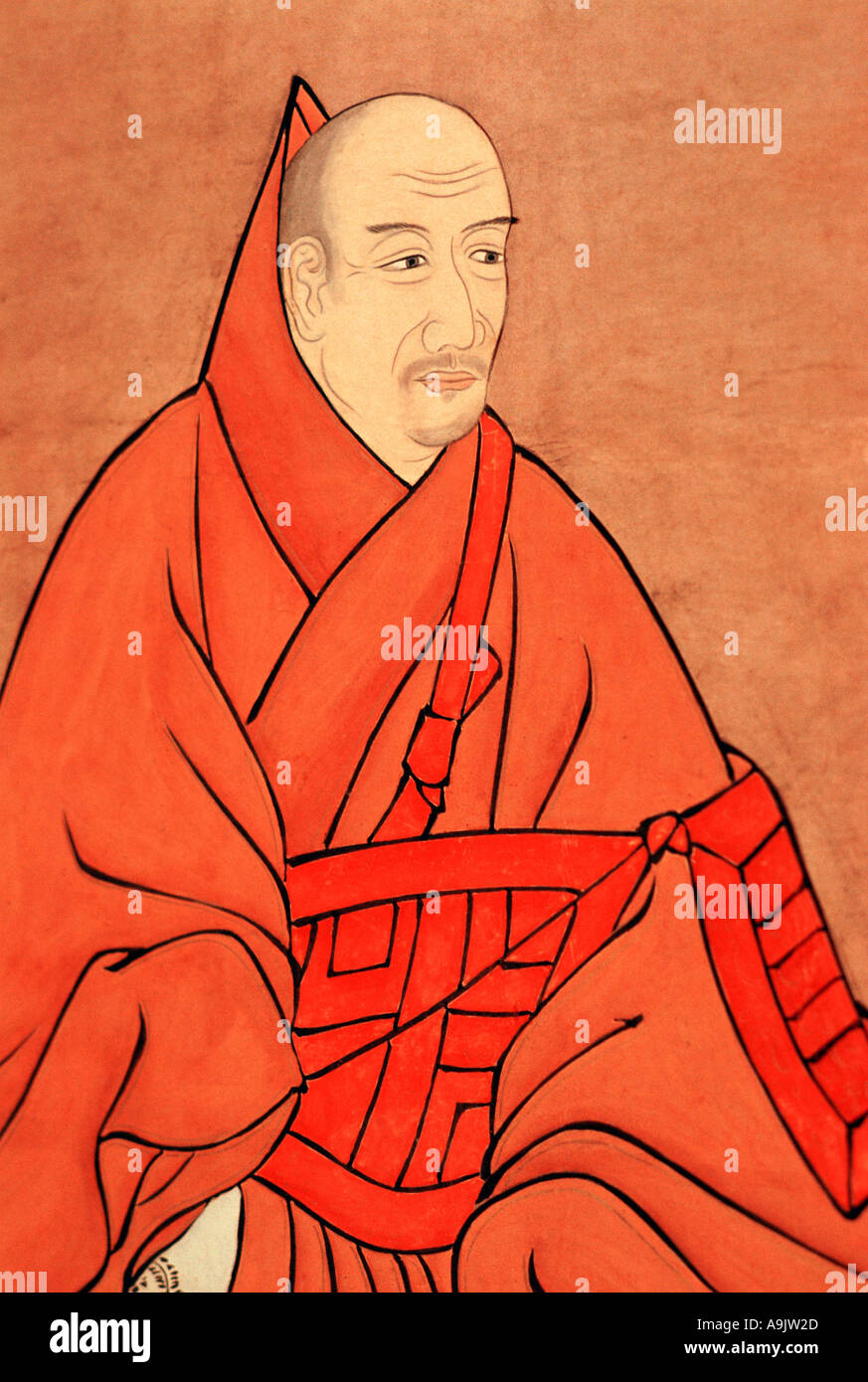 Historical painting of a Japanese historical figure Osaka Castle Osaka ...