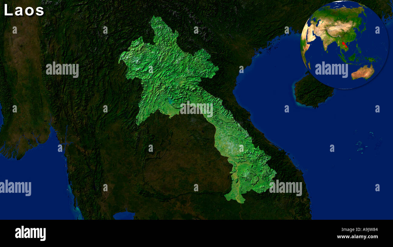 Map satellite geography laos hi-res stock photography and images - Alamy