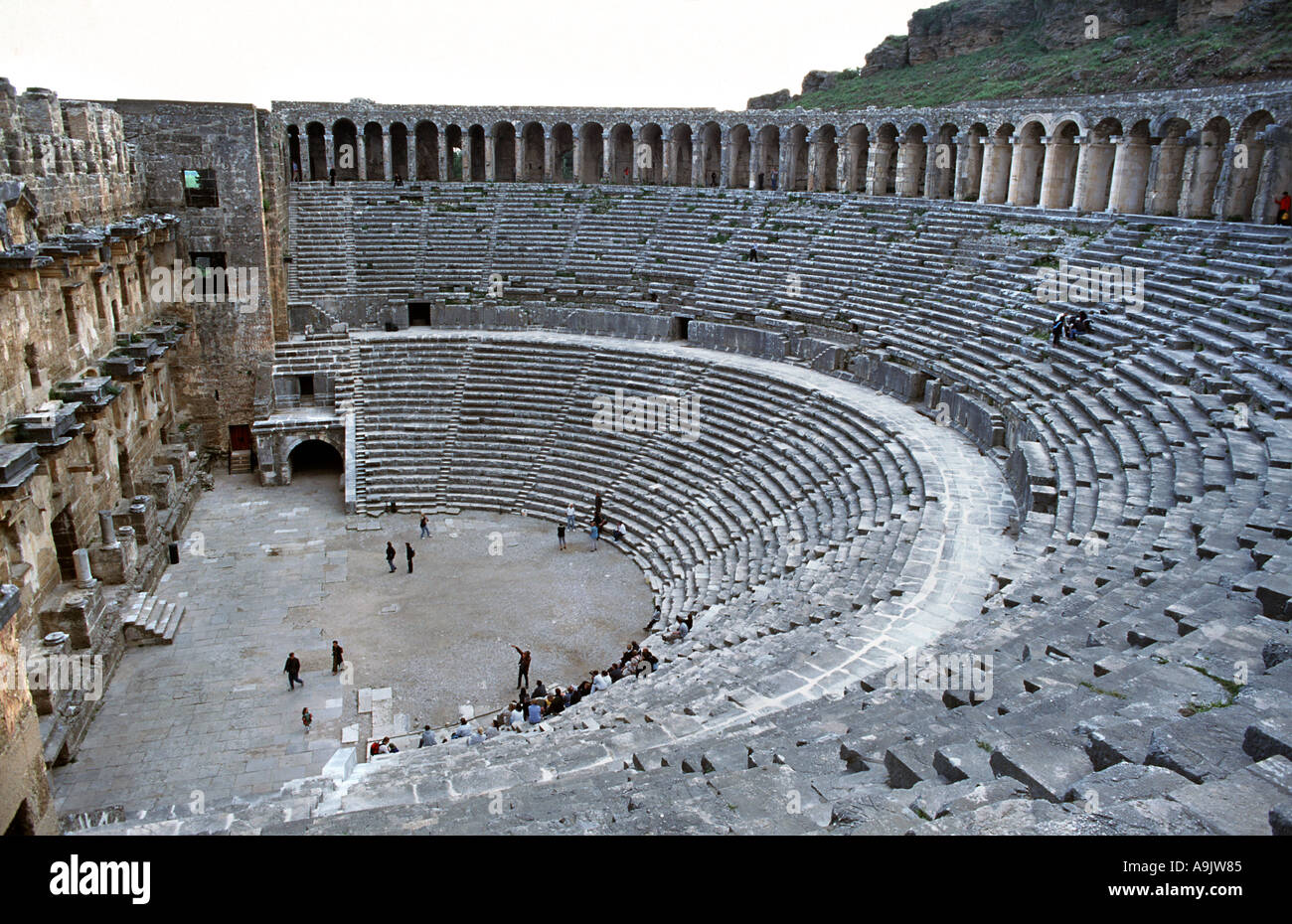 The Roman ampitheatre at Side near Antyalya Turkey Stock Photo - Alamy
