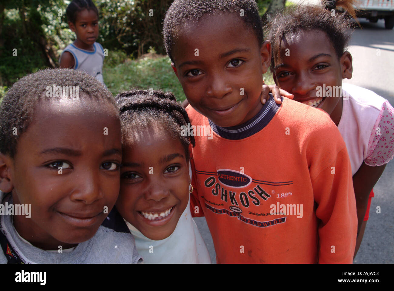 Portrait of a group of Afro Caribbean children Stock Photo - Alamy