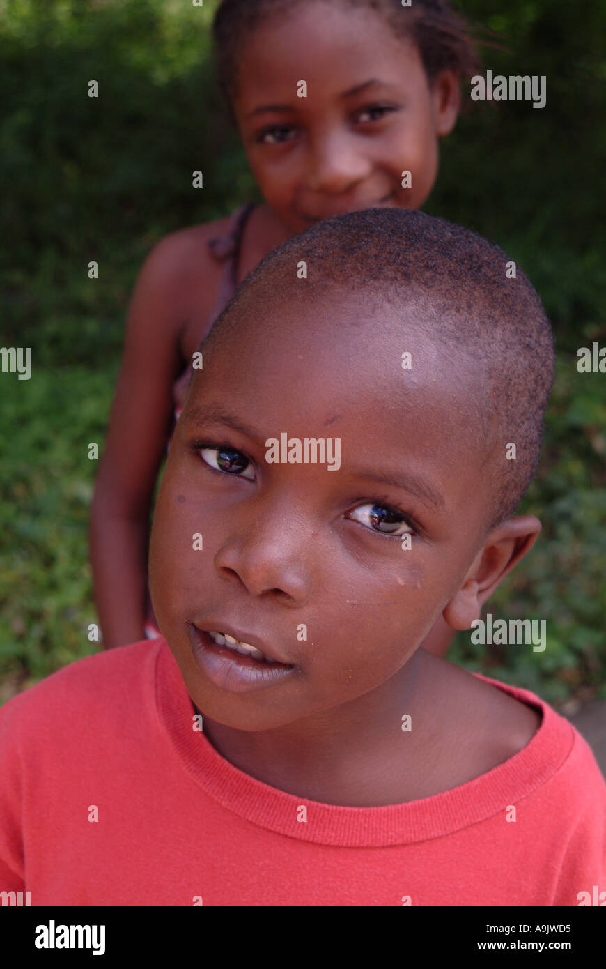 Portrait of two young Afro Caribbean children Stock Photo - Alamy