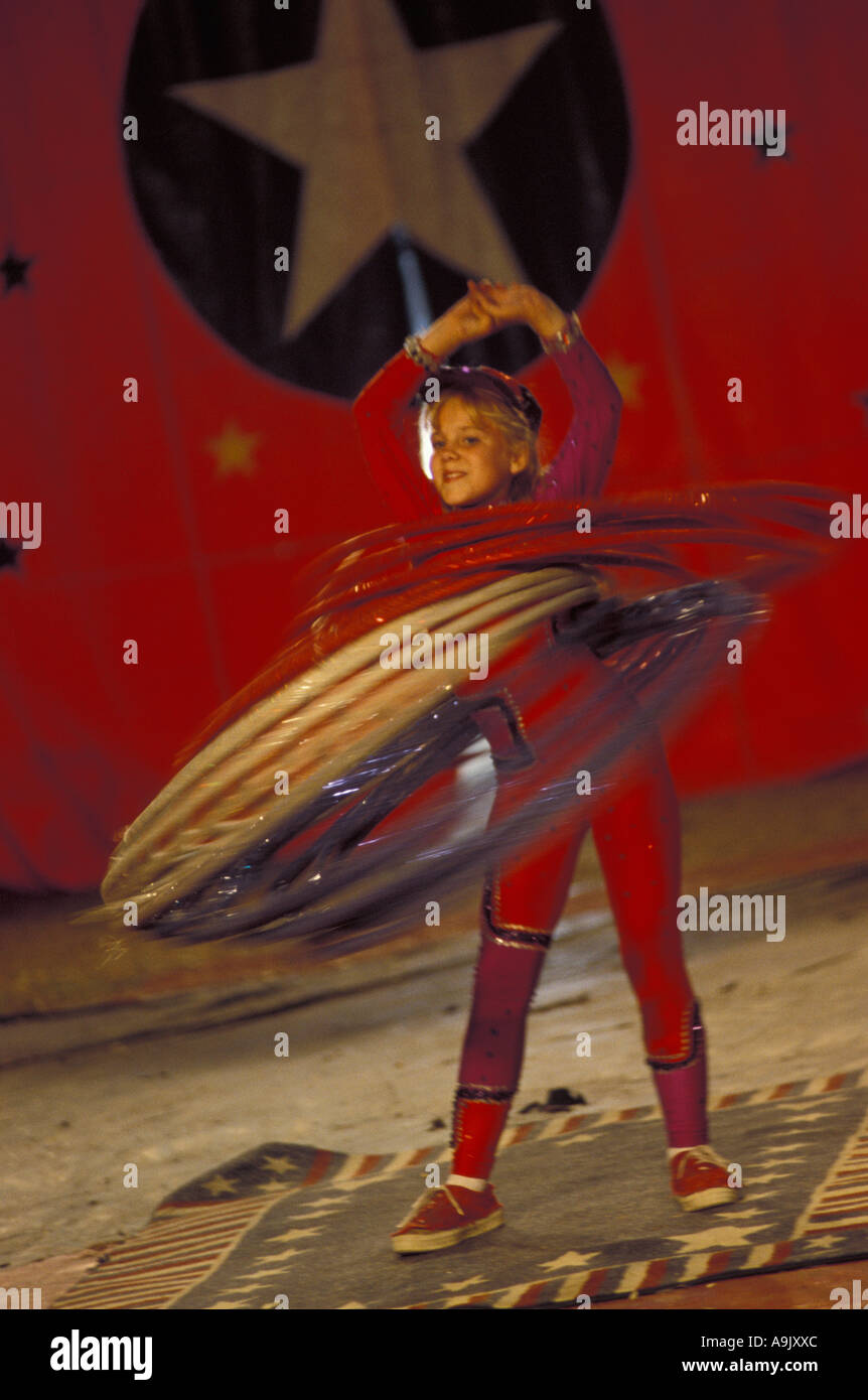 Bentley Bros. Brothers circus young girl hula hoop performer American ...