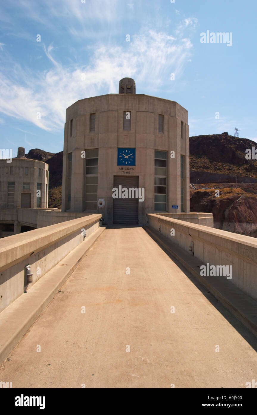 Time Clock On Hoover Dam Water Intake Tower Arizona USA Stock Photo - Alamy