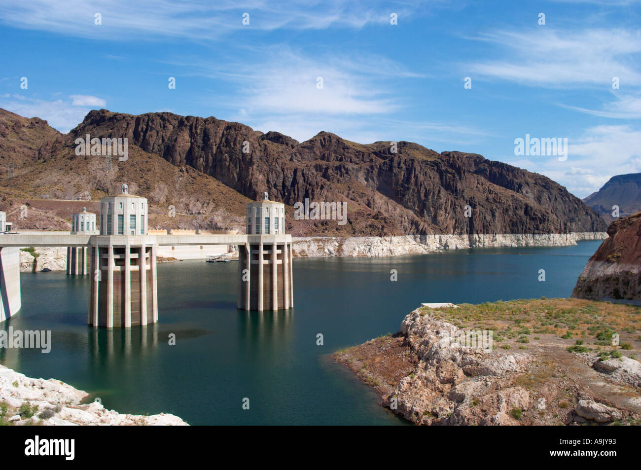 Hoover Dam Water Intake Towers USA Stock Photo - Alamy