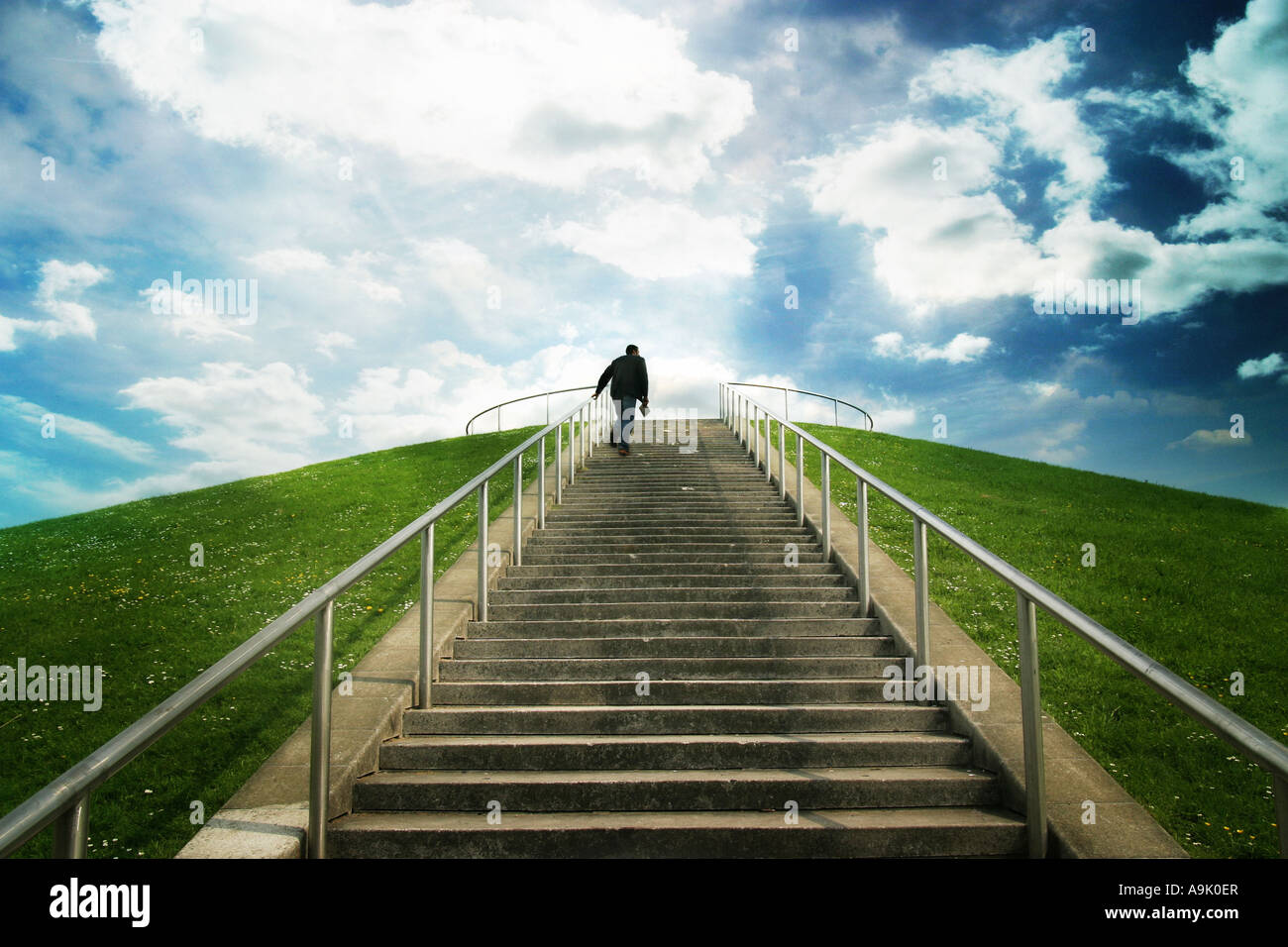 a man walking up steps Stock Photo - Alamy