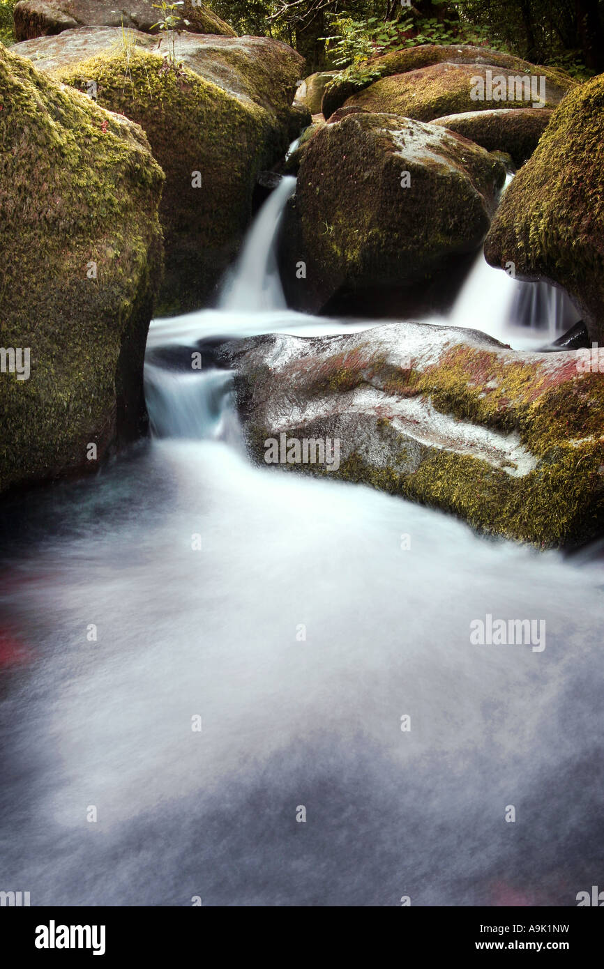 small waterfall on a river on Dartmoor Stock Photo - Alamy