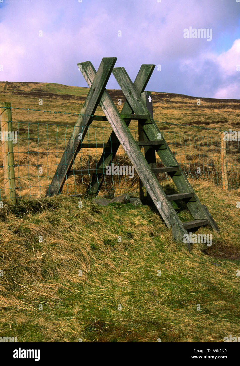 ladder stile in wales Stock Photo - Alamy