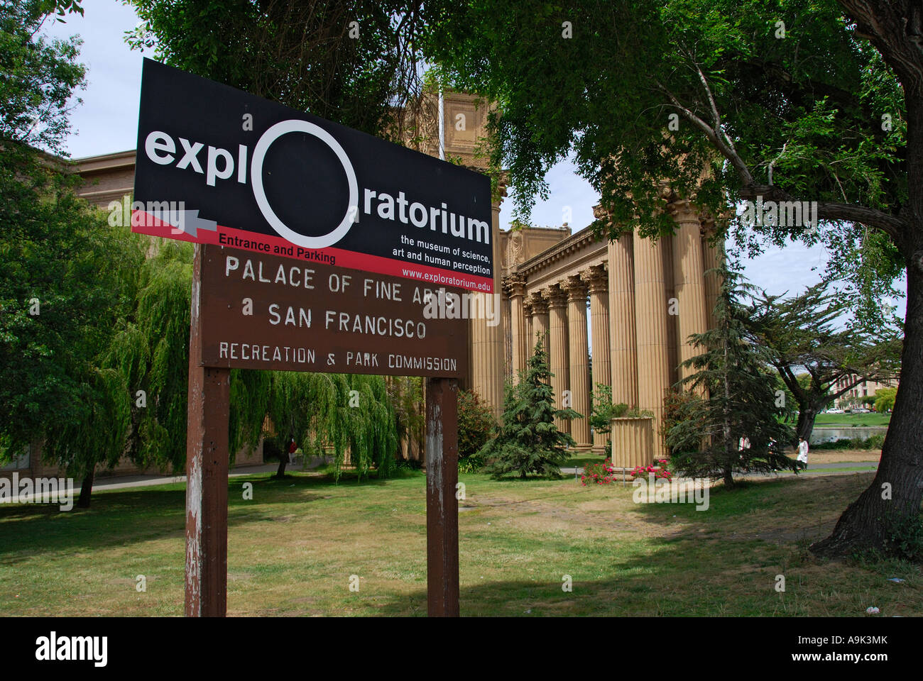 "Sign for the Exploratorium science exhibition at the "Palace of Fine ...