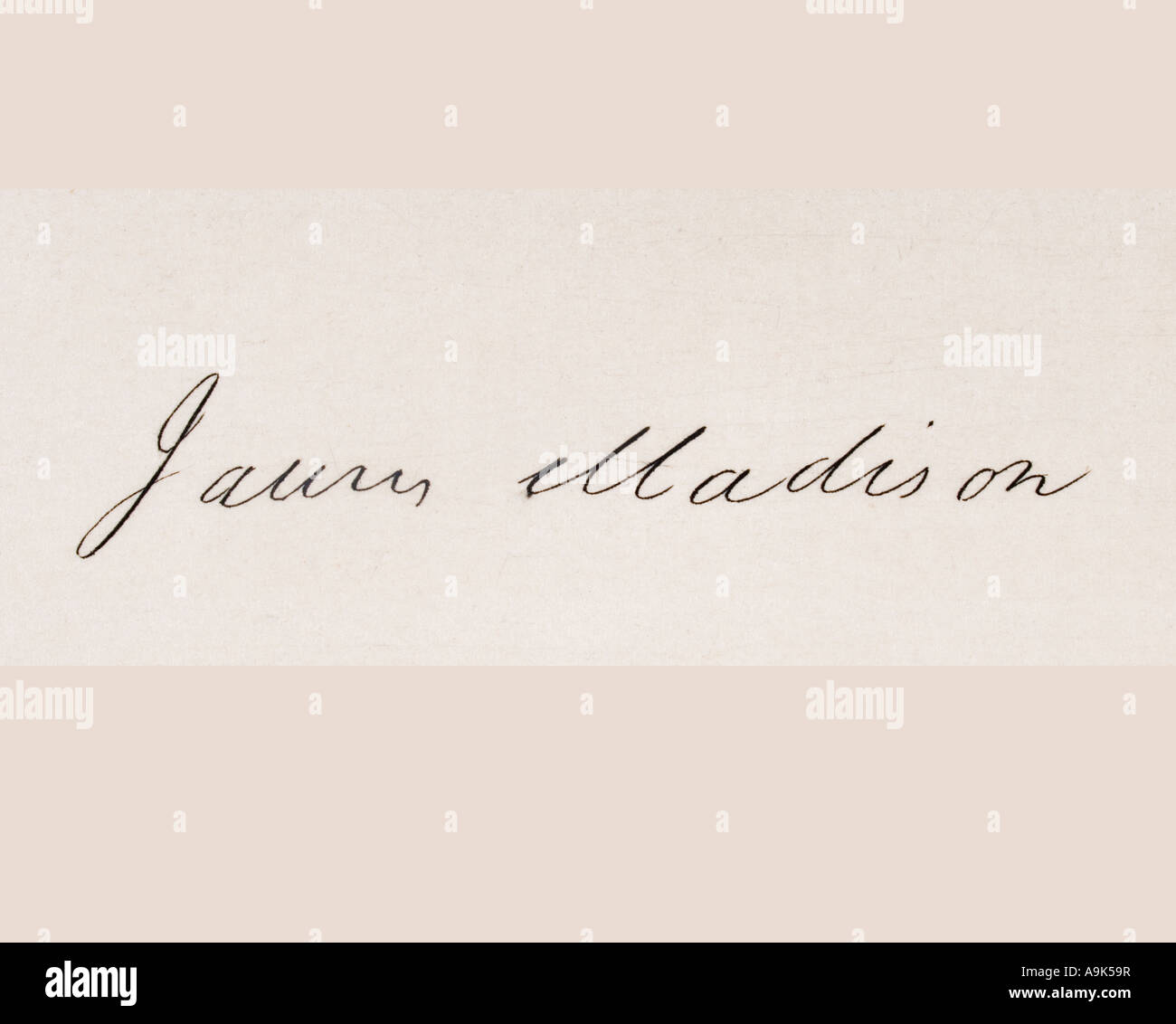 Signature of James Madison, 1751 - 1836. Fourth president of the United ...