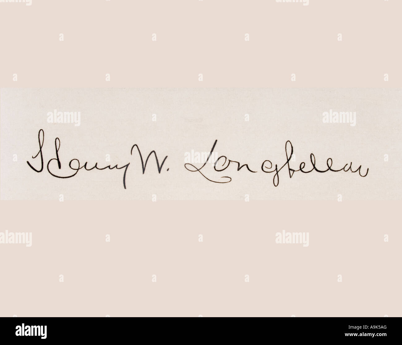 Signature of Henry Wadsworth Longfellow, 1807 - 1882. American poet ...