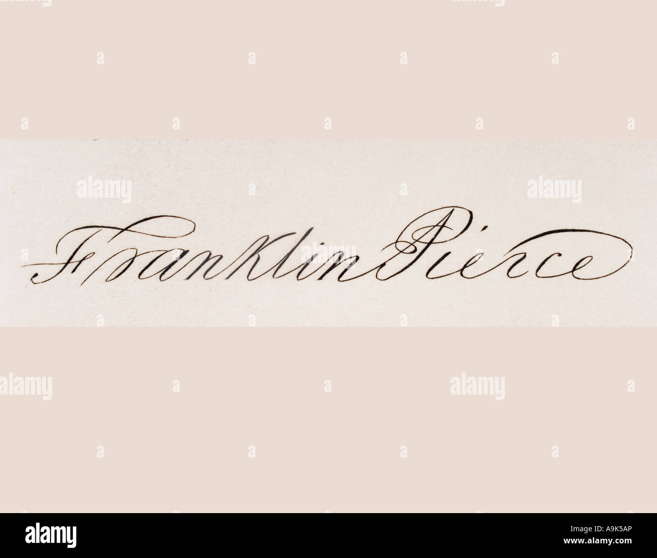 Signature of Franklin Pierce, 1804 - 1869. 14th president of the United ...
