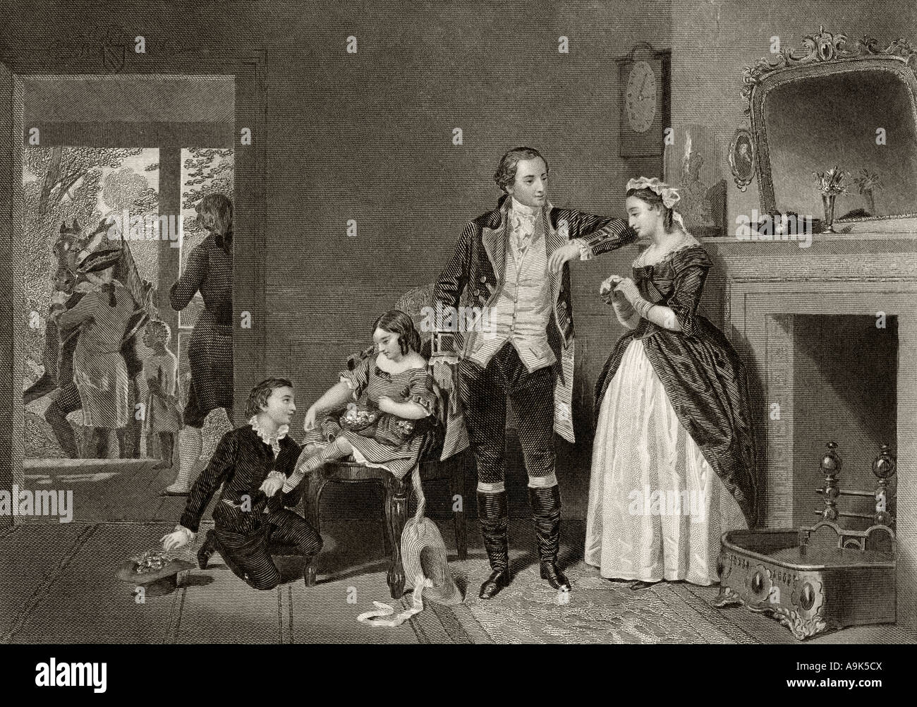 Washington's first interview with Mrs Custis. George Washington, 1732 ...