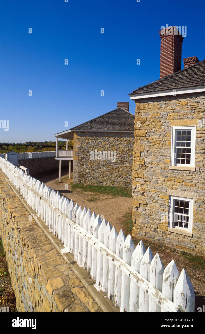 Wooden spikes on fort wall and the commandants residence at Fort ...