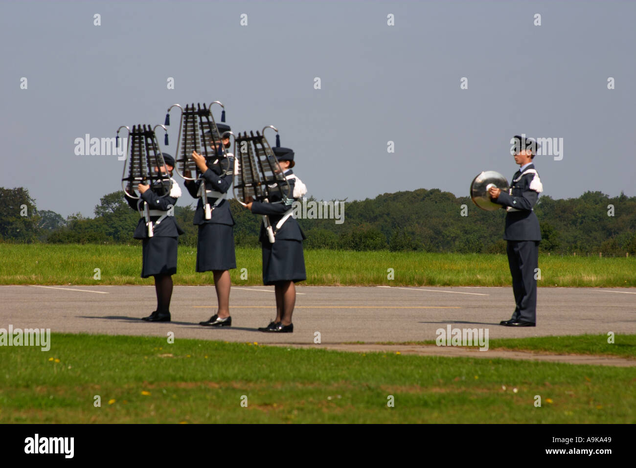 Cadets in a military band drum players Stock Photo - Alamy