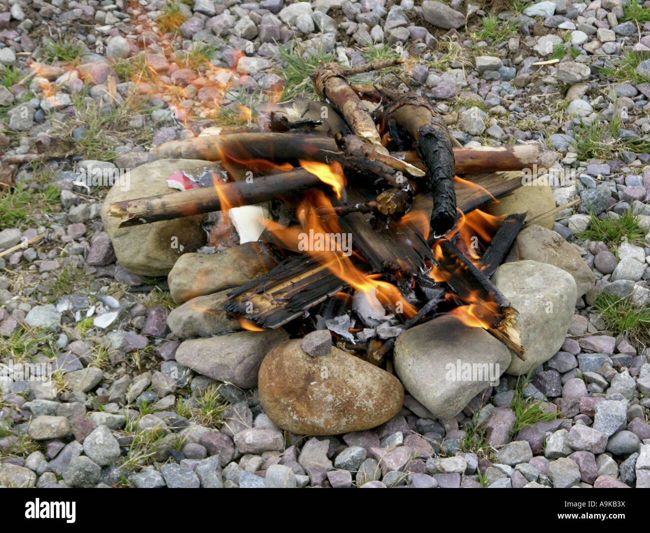 bonfire in the free nature Stock Photo - Alamy
